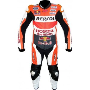 HONDA REPSOL WHITE MOTORBIKE MOTOGP MOTORCYCLE RACING LEATHER JACKET