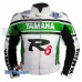 Yamaha YZF-R1 YZF-R6 White Motorbike Scooter Leather Jacket Men