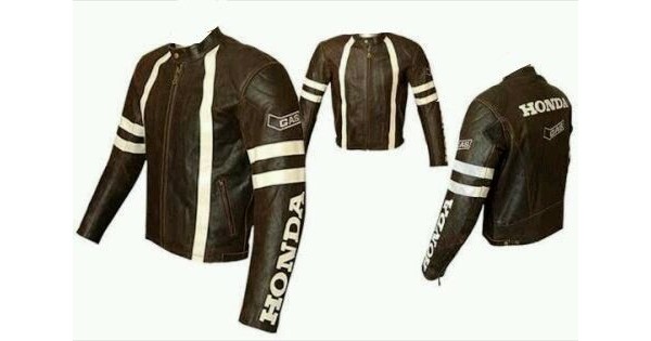 HONDA BROWN MOTORBIKE,MOTORCYCLE LEATHER JACKET. CE APPROVED FULL ...